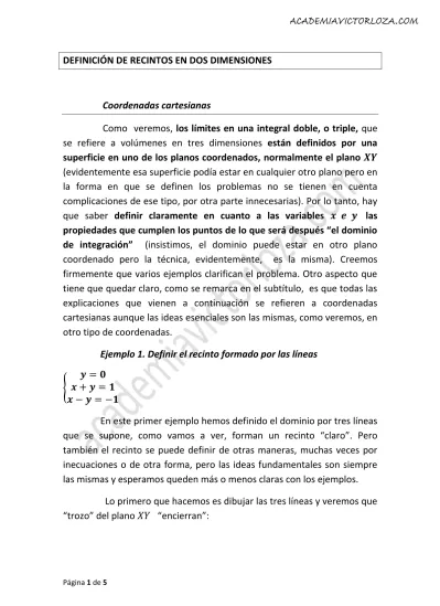 DEFINICIÓN DE RECINTOS EN DOS DIMENSIONES. Ejemplo 1. Definir el ...