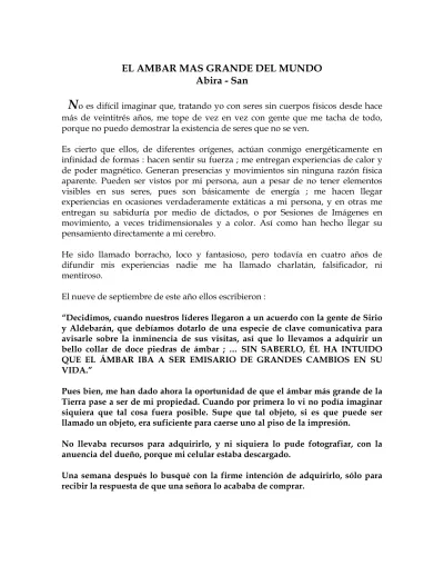 EL AMBAR MAS GRANDE DEL MUNDO Abira - San