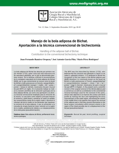 Manejo de la bola adiposa de Bichat Aportacin a la tcnica convencional ...