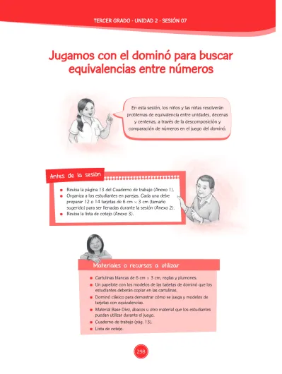 Jugamos con el dominó para buscar equivalencias entre números
