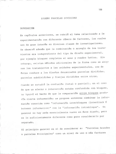Diseño parcelas divididas
