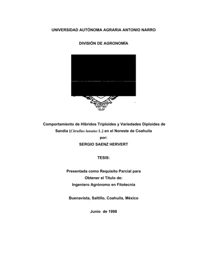 MATERIALES Y MÉTODOS - COMPORTAMIENTO DE HIBRIDOS TRIPLOIDES Y ...
