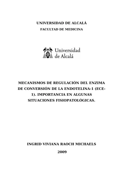 Mecanismos de regulación del enzima de conversión de la endotelina 1 ...