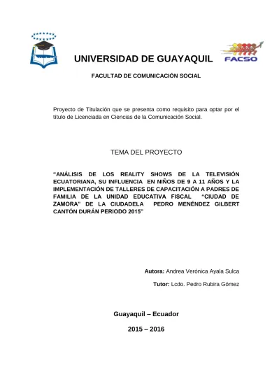 Fundamentación Histórica - “ANÁLISIS DE LOS REALITY SHOWS DE LA ...