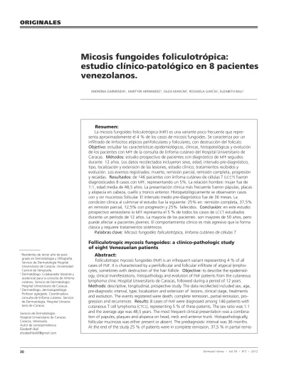 Micosis fungoides foliculotrópica: estudio clínico-patológico en 8 ...