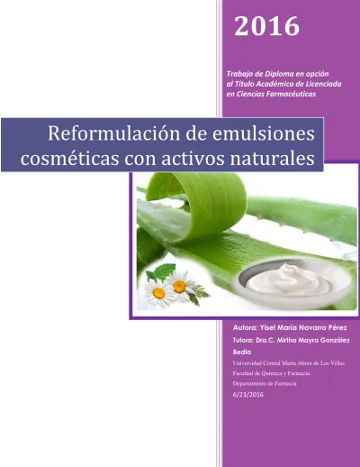 Reformulación de emulsiones cosméticas con activos naturales