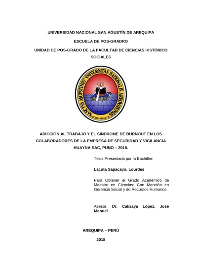 Adicción al trabajo y el síndrome de Burnout en los colaboradores de la ...