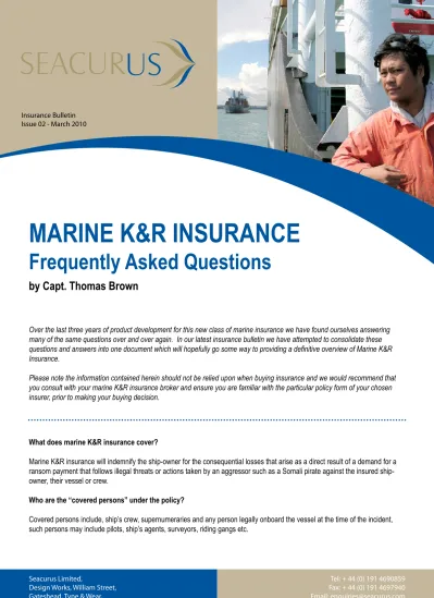 MARINE K&R INSURANCE Frequently Asked Questions