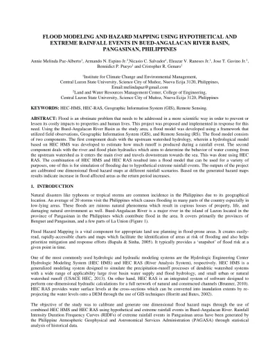 FLOOD MODELING AND HAZARD MAPPING USING HYPOTHETICAL AND EXTREME ...