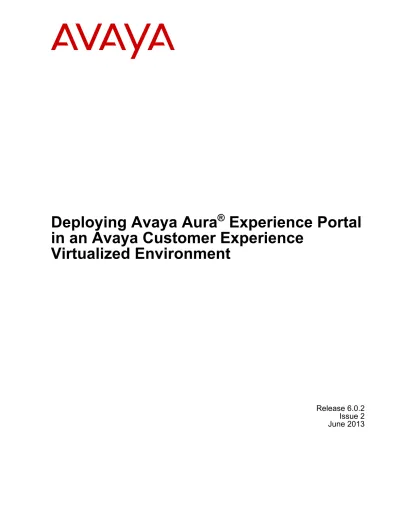 Deploying Avaya Aura Experience Portal in an Avaya Customer Experience ...
