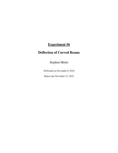 Deflection of Curved Beams