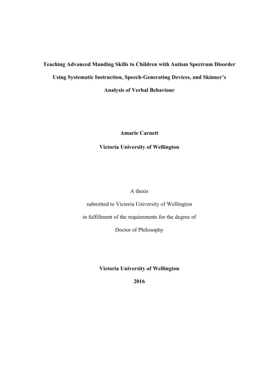 TEACHING MANDS FOR ACTIONS - Teaching Advanced Manding Skills to ...
