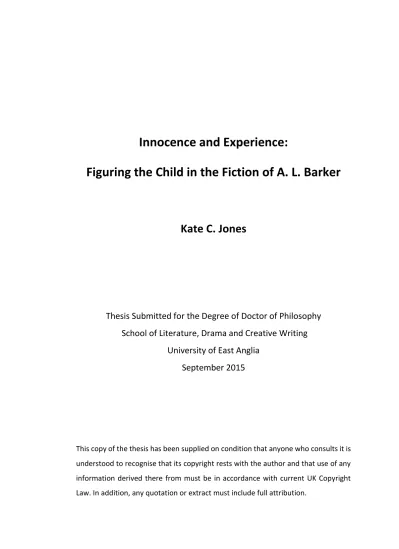 The Romantic Child - Innocence and Experience: Figuring the Child in ...