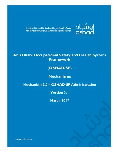 Abu Dhabi Occupational Safety and Health System Framework (OSHAD-SF ...