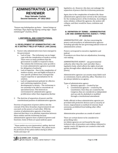 Admin Law A2015 Finals Reviewer