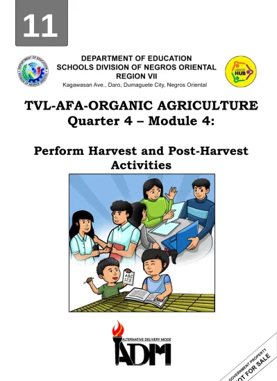 TVL-AFA-ORGANIC AGRICULTURE Quarter 4 Module 4: Perform Harvest and ...