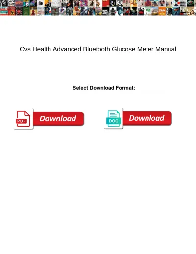 Cvs Health Advanced Bluetooth Glucose Meter Manual