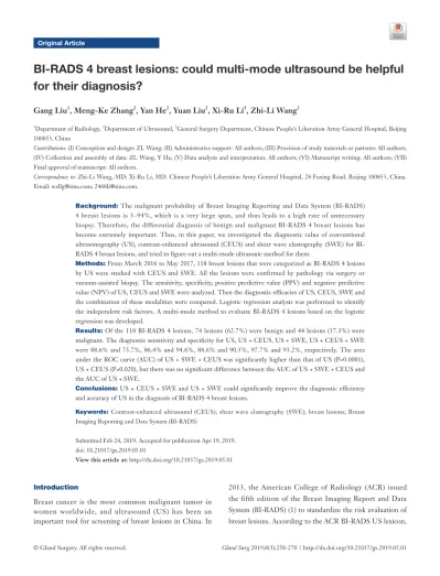 BI-RADS 4 breast lesions: could multi-mode ultrasound be helpful for ...