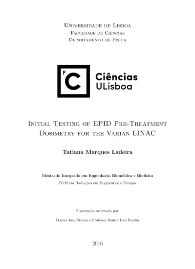 Varian Portal Dosimetry Solution - Initial testing of EPID pre ...