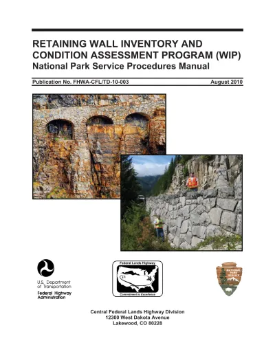 RETAINING WALL INVENTORY AND CONDITION ASSESSMENT PROGRAM (WIP ...