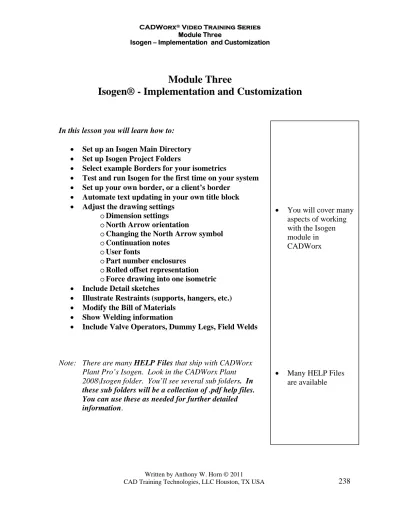 CADWorx Isogen Tutorial