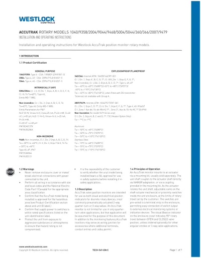 ACCUTRAK ROTARY MODELS 1040/9358/2004/9044/9468/5004/5044/360/366/2007 ...
