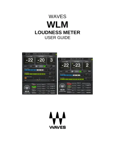 WAVES WLM LOUDNESS METER USER GUIDE
