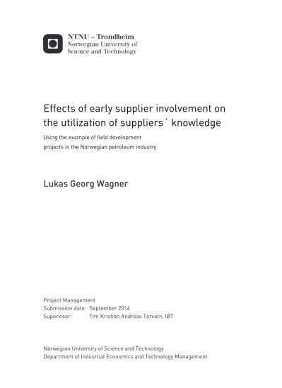 Potential advantages and disadvantages of early supplier involvement 33
