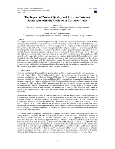 The Impact of Product Quality and Price on Customer Satisfaction with ...