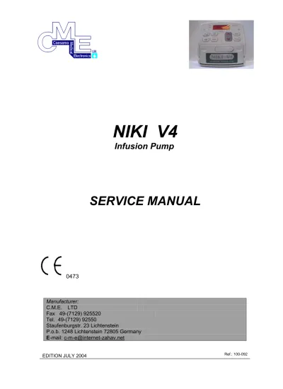 Disassembly and Calibration - NIKI V4 Infusion Pump
