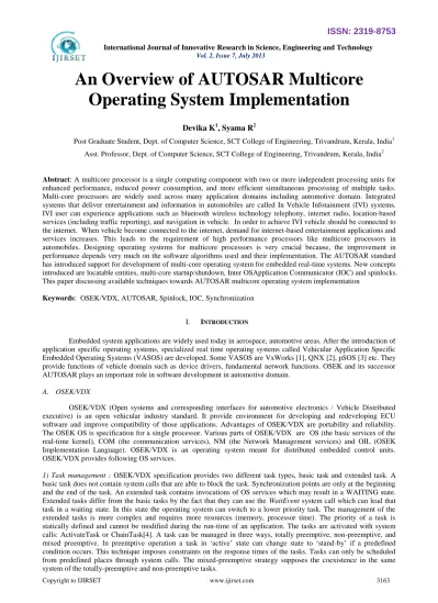 An Overview of AUTOSAR Multicore Operating System Implementation