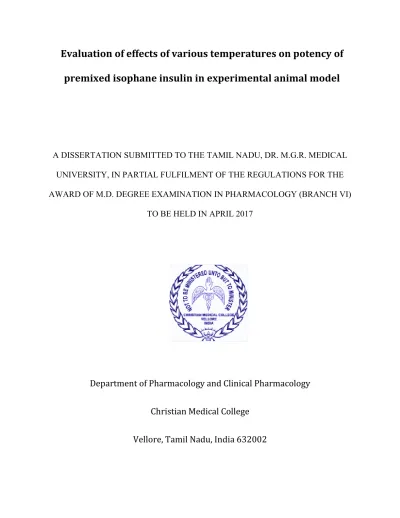 Evaluation of effects of various temperatures on potency of premixed ...