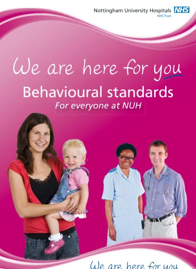 Behavioural standards For everyone at NUH