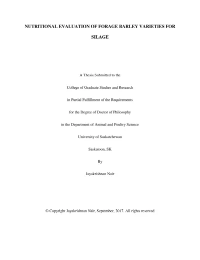 Factors Affecting Silage Quality - Nutritional evaluation of forage ...