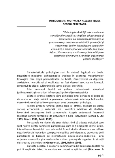 INTRODUCERE. MOTIVAREA ALEGERII TEMEI. SCOPUL CERCETĂRII.