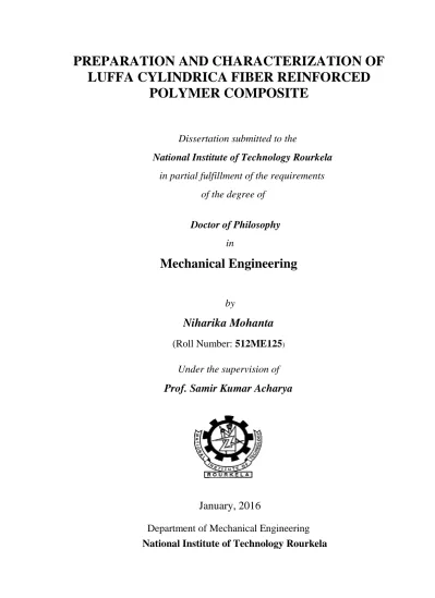 EDX analysis - PHYSICAL CHARACTERIZATION OF LUFFA CYLINDRICA FIBER