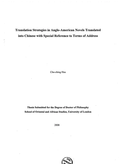Newmark’s translation procedures - Models of translation strategies