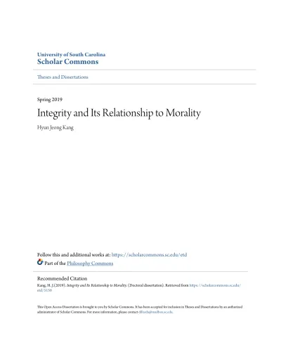 Aristotle’s Account of Integrity - The Need for a New Approach to the ...