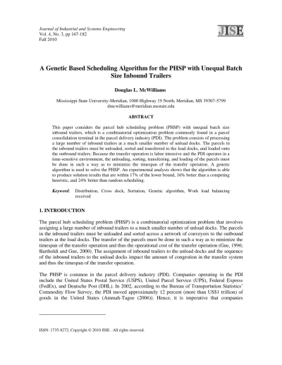 A Genetic Based Scheduling Algorithm for the PHSP with Unequal Batch ...
