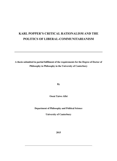 Popper’s Critique of Holism - Karl Popper’s critical rationalism and ...