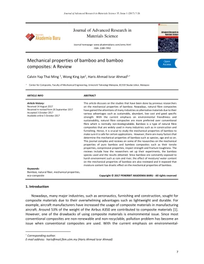 Mechanical properties of bamboo and bamboo composites: a review