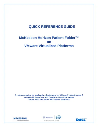 QUICK REFERENCE GUIDE. McKesson Horizon Patient Folder on VMware ...