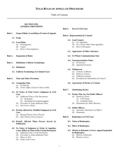 TEXAS RULES OF APPELLATE PROCEDURE
