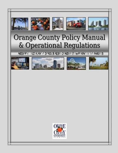 Orange County Policy Manual & Operational Regulations. Providing better ...