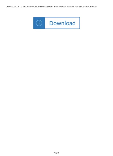 DOWNLOAD A TO Z CONSTRUCTION MANAGEMENT BY SANDEEP MANTRI PDF EBOOK ...