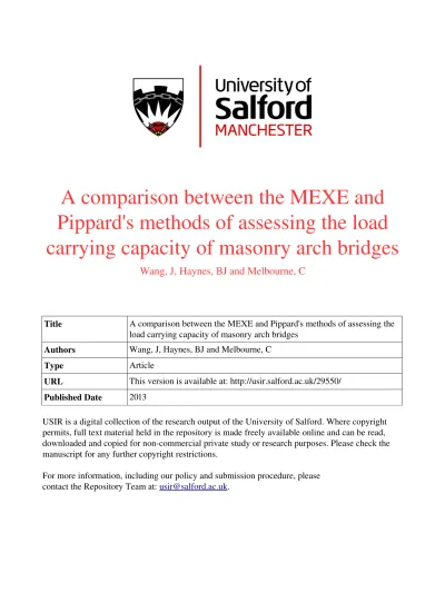 A comparison between the MEXE and Pippard's methods of assessing the ...