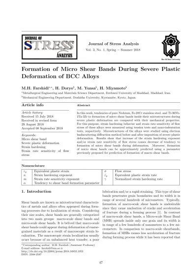 Formation of Micro Shear Bands During Severe Plastic Deformation of BCC ...