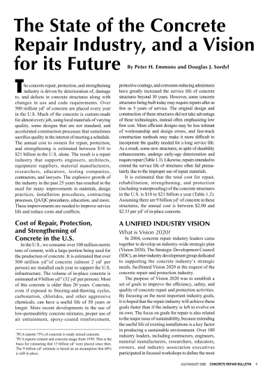 The State of the Concrete Repair Industry, and a Vision for its Future ...