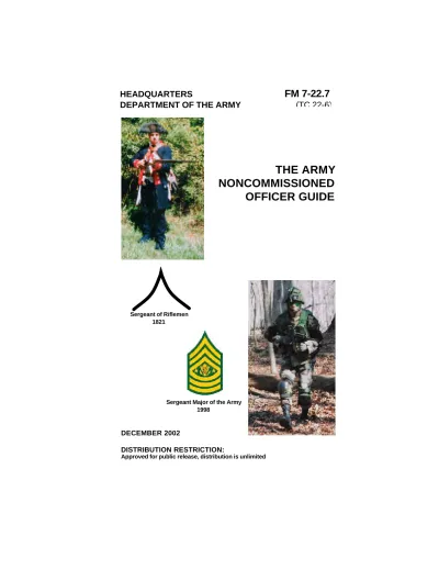 Army Non Commissioned Officer's Guide FM 7 22 7 pdf