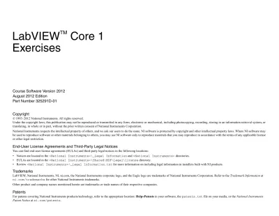 LabVIEW Core 1 Exercises